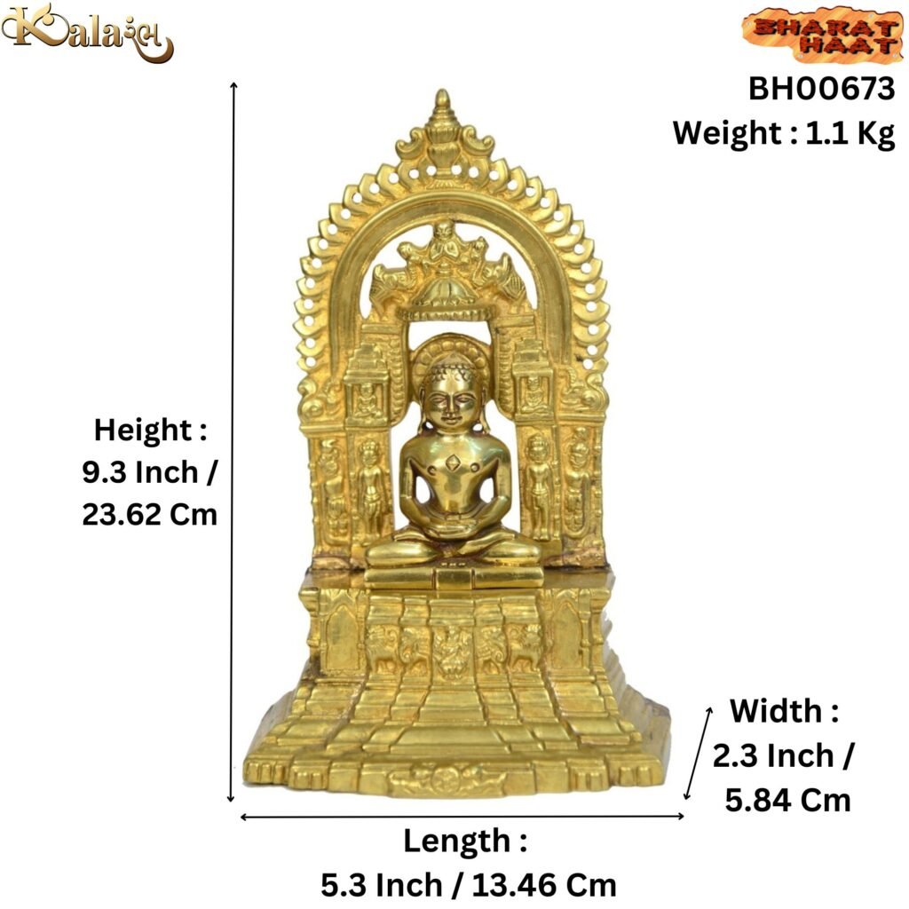 Buy Jain God Mahaveer Swami Brass Collectible Handicraft Art By ...