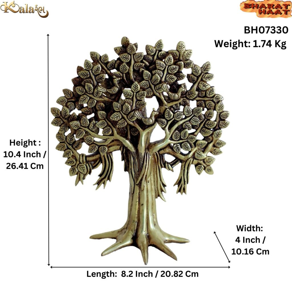 Buy Brass Bargad (Banyan) Tree Memento with Wooden Base & Acrylic Box ...