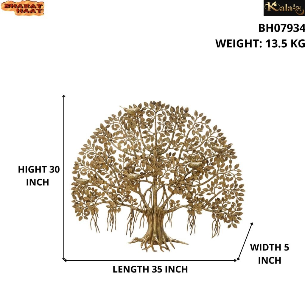 Buy Brass Big Banyan Tree Showpieces for Home, Office Wall décor & Gift ...