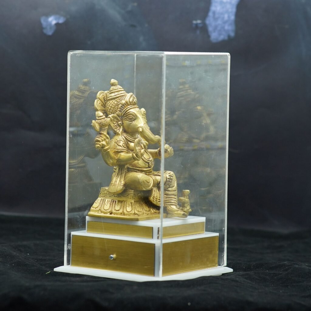 Buy Brass Ganesha Memento with wooden Base & 7 Acrylic Box For ...