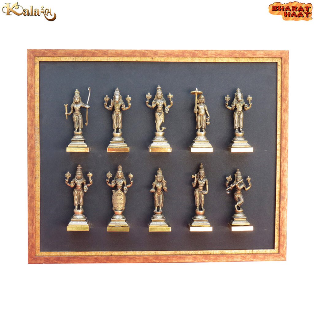 Buy Dashavtar Vishnu Frame Brass & Resin For Collectible Handicraft Art ...
