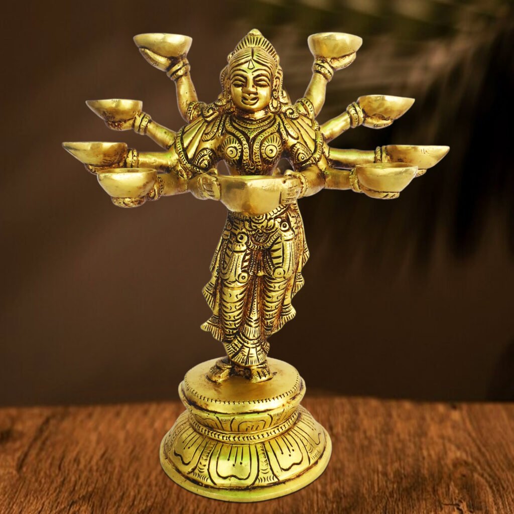 Buy Deepa Lakshmi Idol Brass For Collectible Handicraft Art By ...
