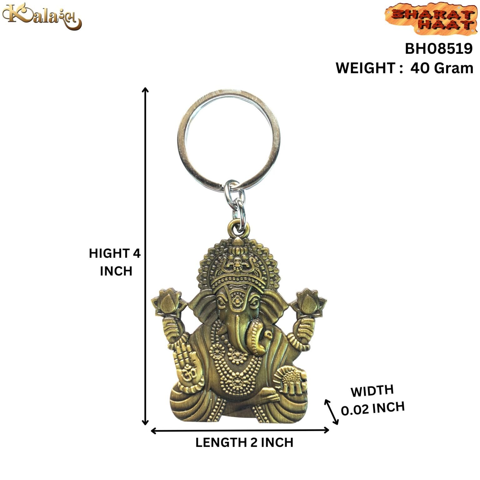Buy Ganesha Keychain Metal For Collectible Handicraft Art By BHARATHAAT ...