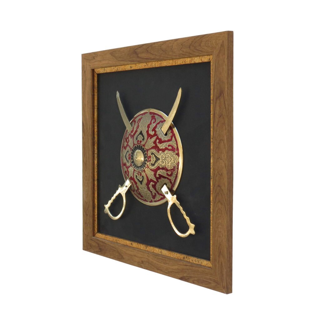 Buy Dhal Talvar Frame Brass & Resin For Collectible Handicraft Art By ...