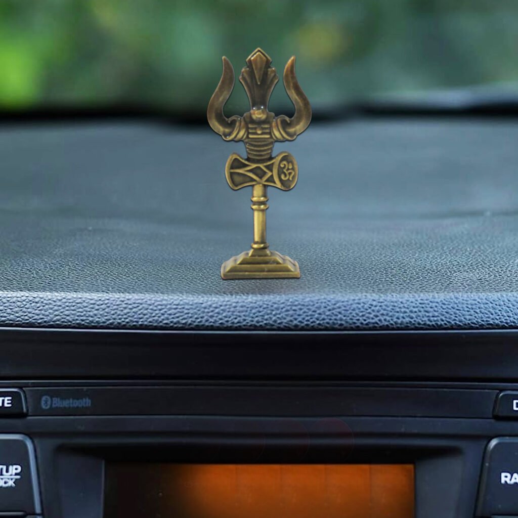 Buy White Metal Trishul Idol for Décor Home and Car Dashboard 2.8″ Inch ...